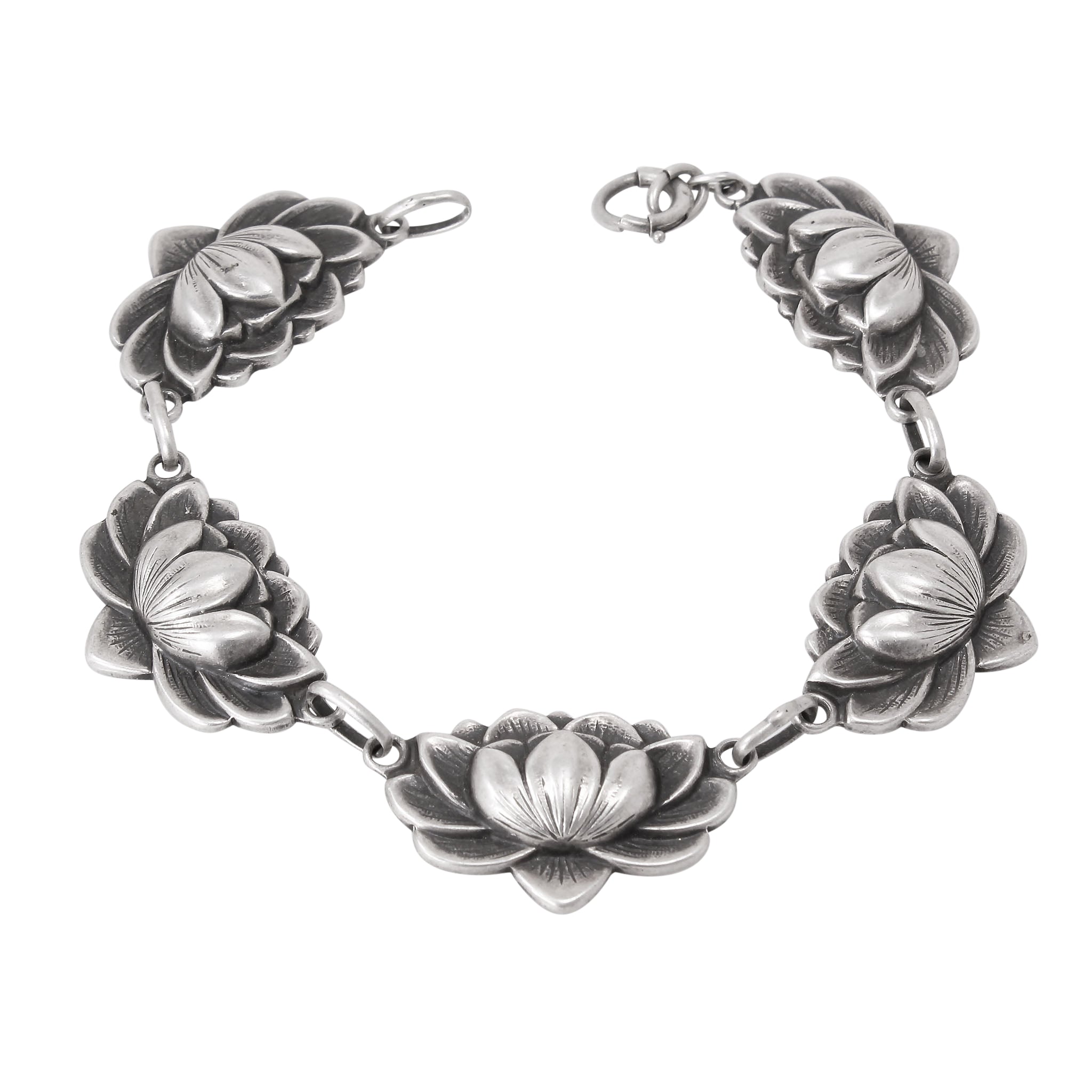 Danecraft Sterling Water Lily Flower Bracelet – The Vintage Jewel